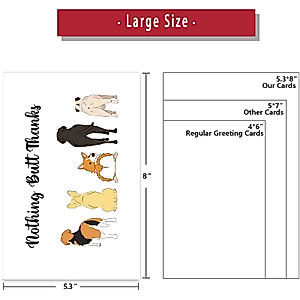 Ziwenhu Cute Thank You Card from Dog, Funny Thank You Gift for Friend, Nothing Butt Thanks Card for Family Members