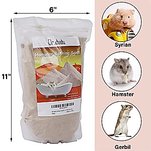 DR.DUDU Hamster Bath Sand, 6.6lb Dust Free Desert Sand or Potty Litter Sand for Hamster Chinchillas Gerbil Syrian Mice Small Animals (Beige)