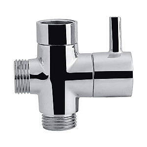 Shower Arm Diverter 3-Way T Shape Diverter Shut Off Valve Shower Toilet Bidet Sprayer Water Adapter Chrome Color Universal Sprayer Attachment Replacement Part