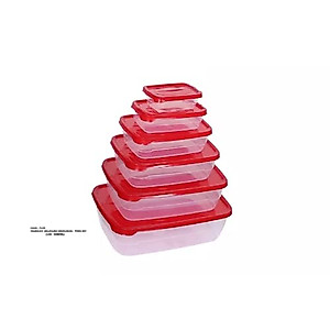 Dialust Rectangular Plastic Food Storage Container with Air Tight Lid Kitchen Food Container Meat Box Fridge and Freezer Storage Boxes Bowl - 225ml, 325ml, 650ml, 1250ml, 2200ml, 3500ml, 6 Pcs, Clear