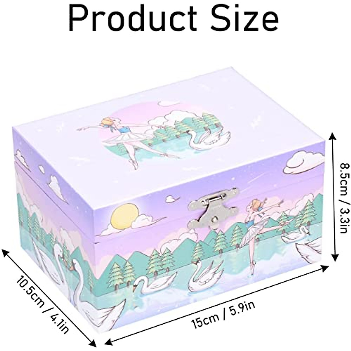 WJFMZS Musical Jewelry Box, Children Musical Jewelry Box Cartoon Pink Dancing Princess Music Box Jewelry Storage Case, Kids Toys with Mirror for Girls Birthday Gift