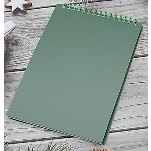 Yansanido Top Bound Spiral Notebook, 4 Pcs 4 Color A5 Size Thick Plastic Hardcover 7mm College Ruled Paper 80 Sheets (160 Pages) Journal for School and Office Supplies (4 Pcs A5)