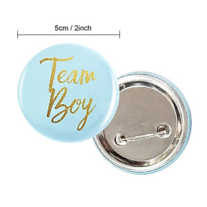 Gender Reveal Button Pins 50 Pcs, Team Boy Girl Button Pins Baby Shower Pink blue Button Pin for Baby Shower Party Favors Gender Reveal Party Supplies.