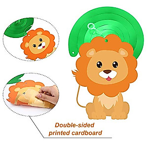 Blulu 30 Count Jungle Safari Animals Party Decorations Jungle Animals Hanging Swirl, Forest Theme Foil Swirls Ceiling for Safari Birthday Decorations Jungle Party Safari Baby Shower Decorations