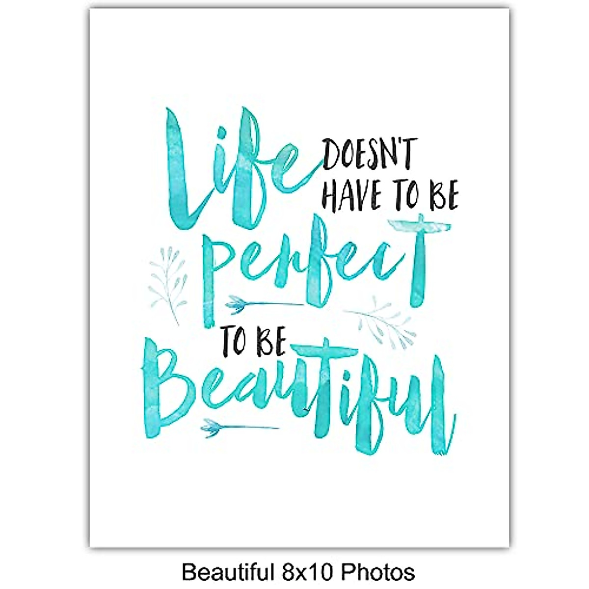 Light Blue Inspiring Positive Affirmations Quotes Wall Decor - Inspirational Art Posters 8x10 - Encouraging Self Improvement Motivational Sayings - Uplifting Encouragement Gifts for Empowered Women