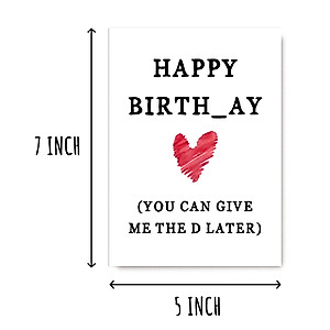 EruditeGifts Funny Happy Birthday - You Can Give Me The D Later - Give Me The D Later Card - Birthday Card - Funny Card