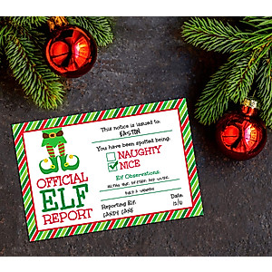 Pink Pixie Studio 25 Official Elf Reports- 4 x 6 Elves Notice Naughty or Nice Behavior to Accompany Your Holiday Christmas Elf- North Pole Santa Surveillance Xmas Note Cards