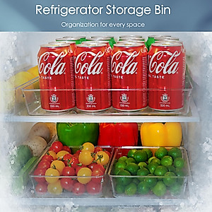 12 Pack Large Clear Plastic Drawer Organizer Set, Acrylic Bathroom Organizer Vanity Trays Dividers, Kitchen Organizers and Storage, Non-Slip Storage Bins for Makeup, Snacks, Office, Desk, Fridge