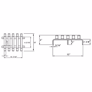 Hi-Flame Log Grate Heavy Duty Solid Steel Burning Fireplace Wood Stove Firewood Holder, 13 INCH, 13 x 10 x 4 Inch Matt Black