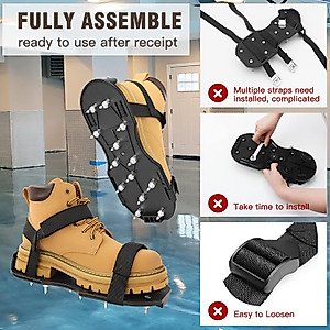 FIETODK Gunite Spiked Shoes, Fully Assembled Epoxy Shoes with 3/4" Short Spikes Perfect for Epoxy Floor, Overlays, Cover Installation (Black)