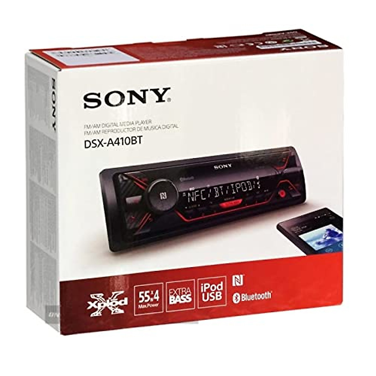 Sony DSX-A410BT Single Din Bluetooth Front USB AUX Car Stereo Digital Media Receiver (No CD Player)