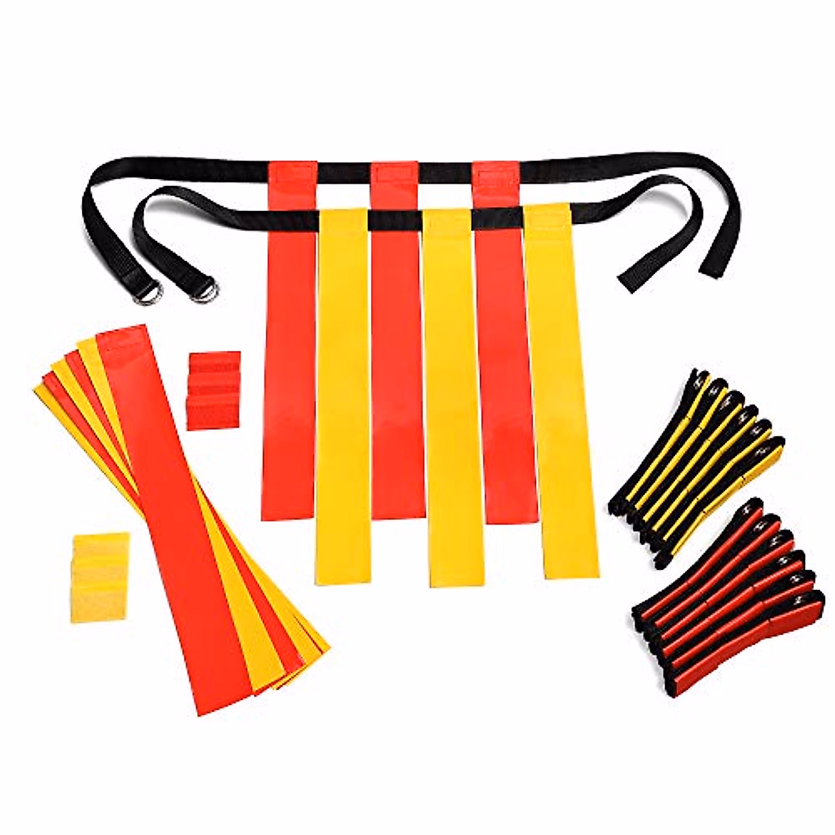 Flag Football Set Kids – Premium 14 Player, 62 Piece Kids Belts and Flags Kit Includes 3 Flags Per Belt Plus a Bonus 6 Replacement Flags