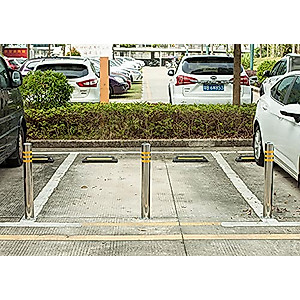 Metal Parking Barriers Traffic Security Bollard Removable Parking Space Lock Perfect Parking Post, Construction Lot, Road Marker or Street Stanchion(Size:650x89mm) (650x89mm)