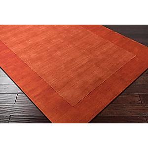 Mark&Day Area Rugs, 3x5 Reims Solid and Border Burnt Orange Area Rug Orange Carpet for Living Room, Bedroom or Kitchen (3'3" x 5'3")
