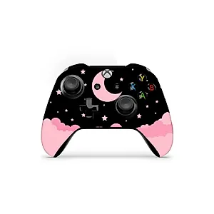 ZOOMHITSKINS Controller Skin Compatible with X1 S and X1 X, Vinyl Sticker Technology, Head in The Cloud Pink Star Moon Black, Durable, Bubble-Free, Goo-Free, 1 Skin, Made in The USA