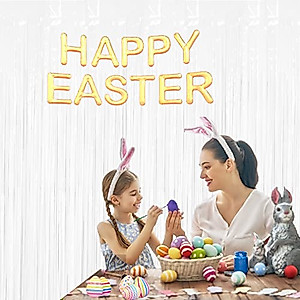 Muhome White Foil Fringe Curtain, 4PCS 3.28FT x 8.2FT Tinsel Door Curtains & 1 Masking Tape Fringe Backdrop for Wedding Birthday Bridal Shower Bachelorette Easter Party Decorations