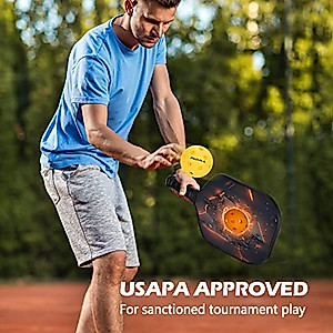 Pickleball Paddles, USAPA Approved Carbon Fiber/Graphite Face Lightweight Pickleball Set with Pickleball Rackets, Pickle Ball Paddle ​for Men, Women and Children