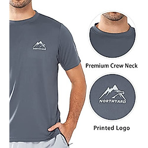 NORTHYARD Men's UPF 50+ UV Sun Protection Shirts SPF Quick Dry Short Sleeve T-Shirts for Hiking Fishing Swim Rash Guard Cloud 2XL