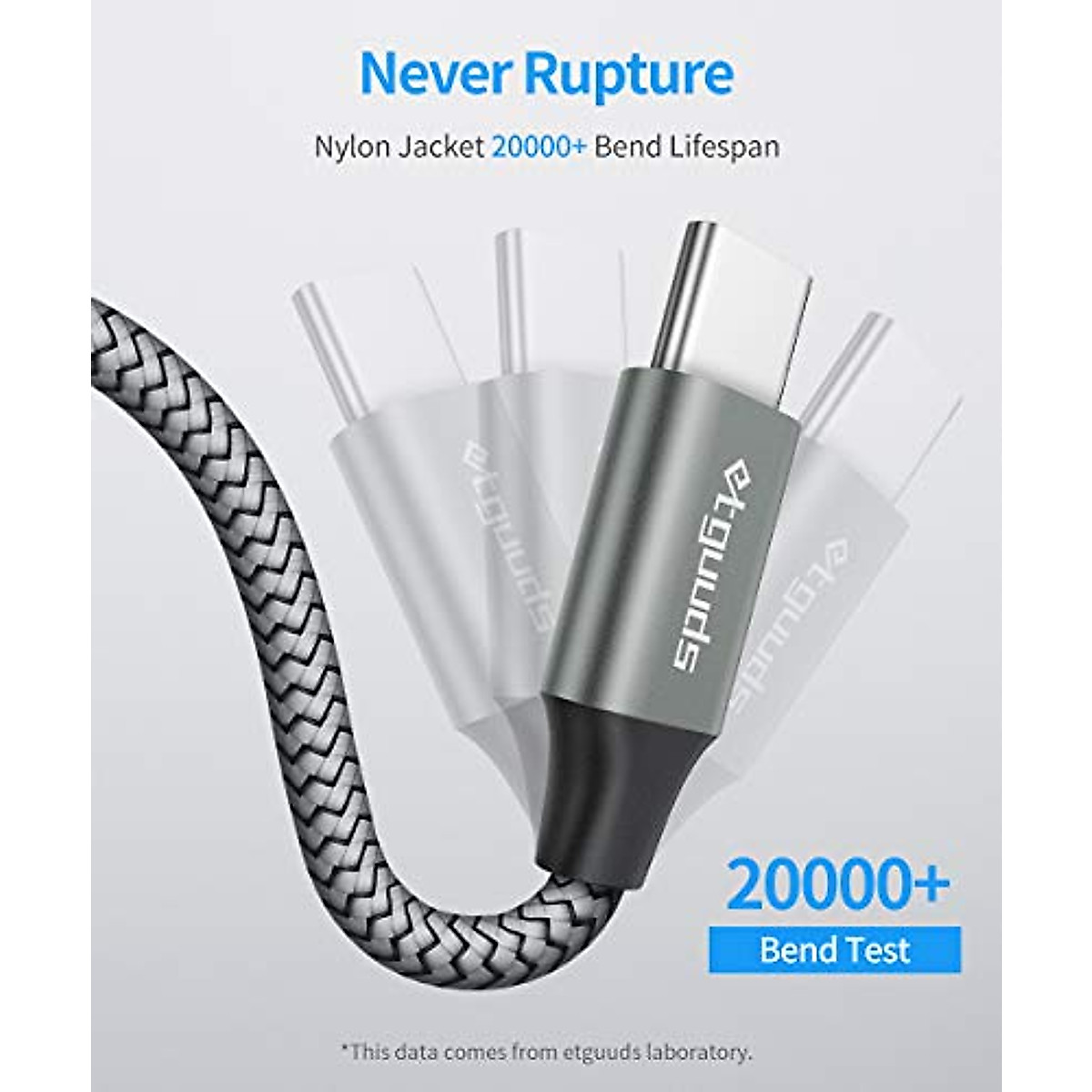 etguuds USB C Cable Fast Charging [4-Pack, 1/3/6/10 ft], Nylon Braided Type C Charger Cord Compatible with Samsung Galaxy S10 S9 S8 Plus S10E Note 20 10 9 8, A10e A20 A30 A50 A70 A51 A71, LG G6 G7 G8