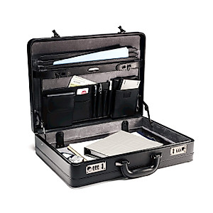 Samsonite Bonded Leather Attache, Black, One Size