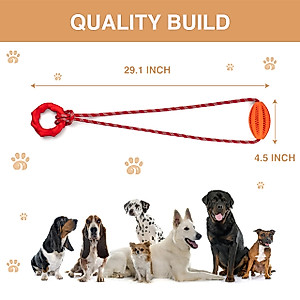 Wagably Interactive Dog Chew Toy with Rope for Aggressive Chewers - Tugging and Tossing - Puppy Training - Dispenses Treats and Food - Toothbrush for Pet Teeth Cleaning - Encourages Mental Stimulation