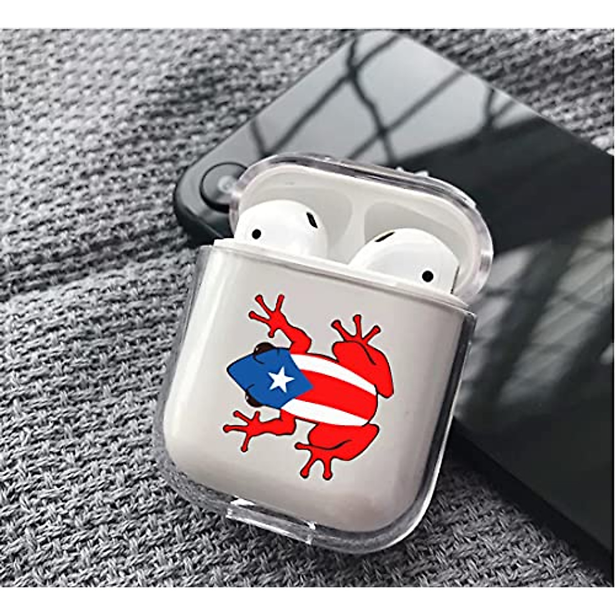 Puerto Rico Clear Silicone case Compatible with Apple AirPods 1 2 Pro AirPod Gel Clear TPU Protective Cover Skin SN10 (AirPods 1/2)