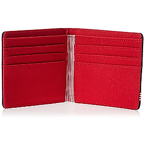 Herschel unisex adult Roy Rfid Bi Fold Wallet, Navy/Red, One Size US
