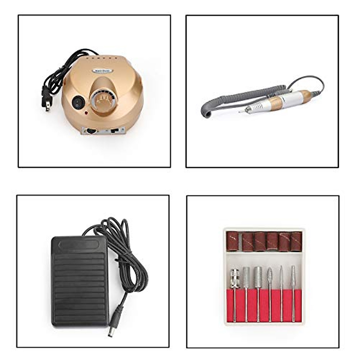 Topteng 𝐍𝐚𝐢𝐥 𝐃𝐫𝐢𝐥𝐥𝐬 𝐟𝐨𝐫 𝐀𝐜𝐫𝐲𝐥𝐢𝐜 𝐍𝐚𝐢𝐥𝐬,Professional 30000 RPM Nail Drill Machine 110V Handpiece E File Set for Gel Nails Remove Poly Nail Gel Gift for Women Home and Salon Use