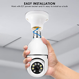 EVERSECU 1080P 2.0MP Wireless Light Bulb PTZ Security Camera with E27 Connector, Motion Auto Tracking, Two Way Audio, Night Vision, Tuya Smart Life App WiFi IP PTZ CCTV Camera (4 Pack)