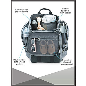 Baby Brezza Ultimate Changing Station Baby Diaper Bag Backpack - Extra Large Capacity Design with 17 Pockets, Perfect for 1 Baby or Twins, Grey