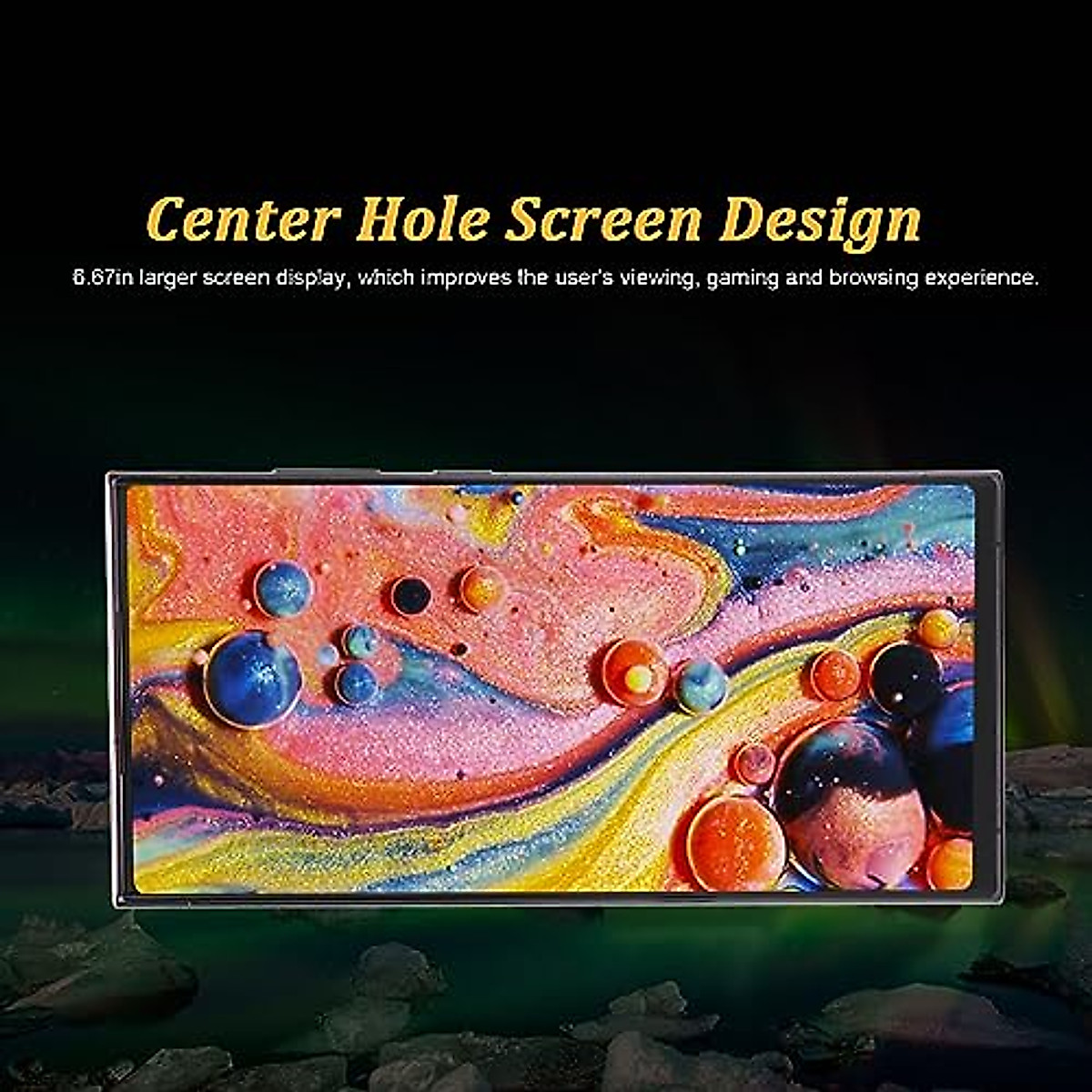 PUSOKEI Unlocked Cell Phone, Smart Phone with Built in Stylus, 6.67in HD Center Hole Screen, 6GB RAM 64GB ROM, 16MP 24MP Camera, 8.1, for Gaming, Browsing (Green)