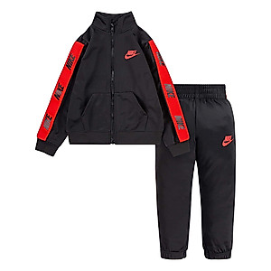 Nike Baby Boy's Logo Taping Jacket and Pants Two-Piece Track Set (Toddler) Black 3 Toddler