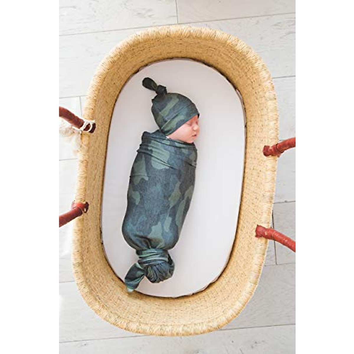 Large Premium Knit Baby Swaddle Receiving Blanket "Hunter" by Copper Pearl