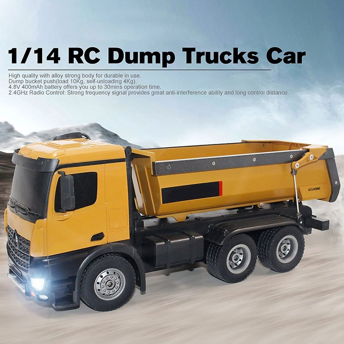 BZGWECD Remote Control Construction Dump Truck 10 CH Alloy Construction Car Remote Control Vehicle Toy RTR RC Truck Gift for Boy