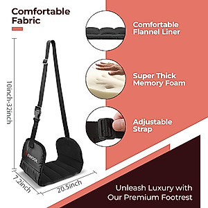 Swool Airplane Footrest: Elevate Your Travel with Compact & Portable Hammock Leg Comfort - Thickened Memory Foam for Support & Relaxation - Ideal for Flying, Office, and Bus Travel!
