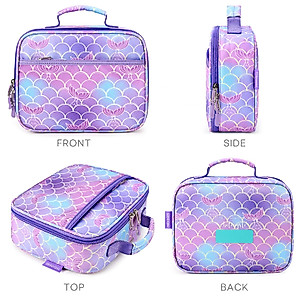 mibasies Kids Lunch Box for Girls and Boys Toddler Insulated Lunch Bag (Mermaid Tail1)
