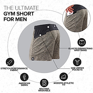 Anthem Athletics Hyperflex 5 Inch Men's Workout Shorts - Zipper Pocket Short for Running, Athletic & Gym Training - Iron Army G2 - X-Large