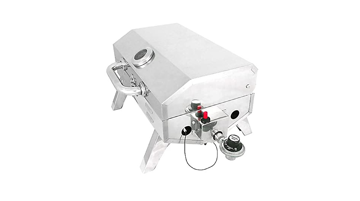 Portable Tabletop Propane Grill - 20,000 BTU Stainless Steel