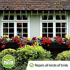 De-Bird Bundle Includes: Defender Spikes 12 pk & Bird Scare Rods 12pk, Outdoor Pest Defenders to Keep Off Pigeon, Woodpecker & Squirrels.