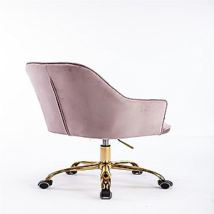Velvet Swivel Shell Chair for Living Room,Office Chair, Modern Leisure Arm Chair Pink