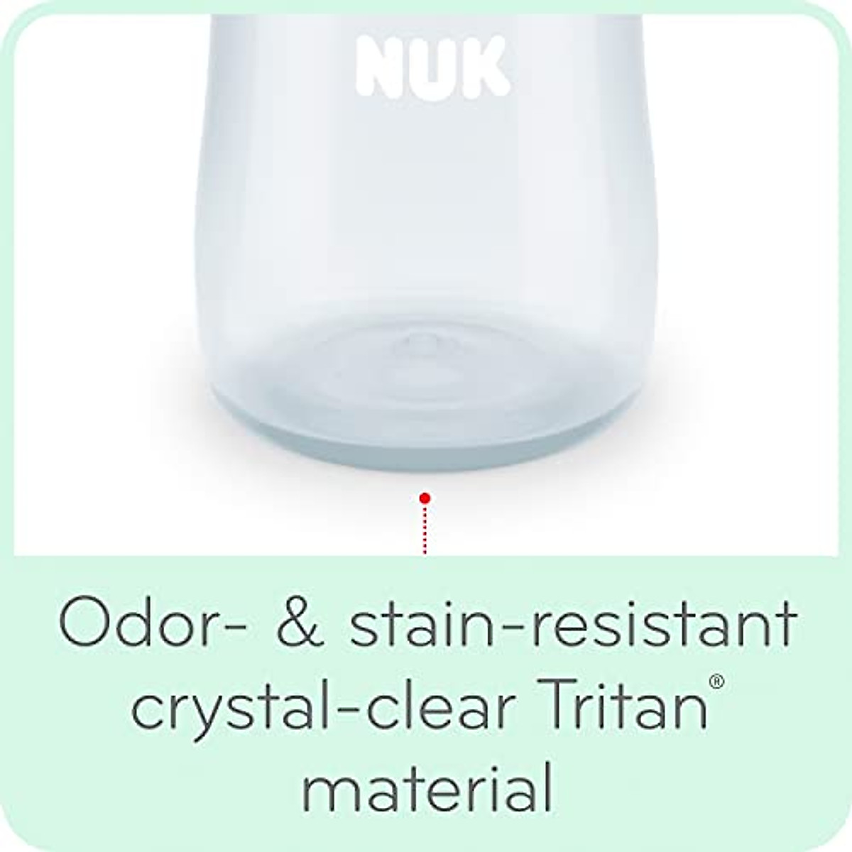 NUK Learner Cup, 10 Ounce, Tritan Gray Star – BPA Free, Spill Proof Sippy Cup