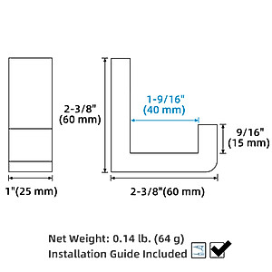 APLusee Brushed Nickel Towel Hook, 304 Stainless Steel Versatile L Shape Clothes Holder, Practical Bathroom Kitchen Storage Hanger, Wall Mounted