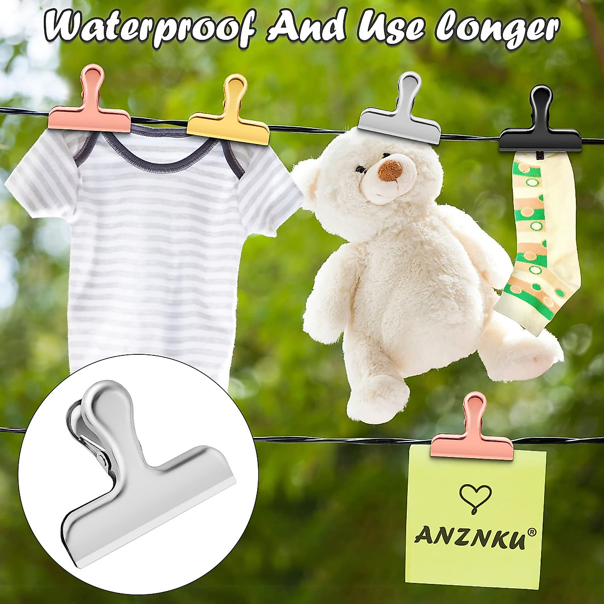 6 Pack Silver Bag Clips for Food Packages, Chip Clips Bag Clips Food Clips, Stainless Steel Heavy Duty Bag Clips for Food, Office Kitchen Home Usage Storage