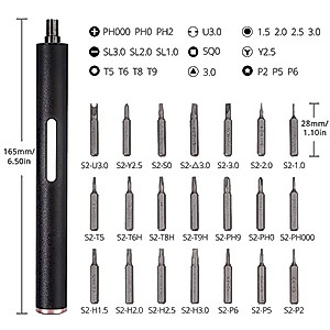 COLFULINE Precision Cordless Screwdriver Set Rechargeable Mini Electric Screwdriver with Magnetic Mat & 21 Bits Repair Tool Kits T5/T6/T8/T9, P5/P6 for iPhone/Watch/Camera