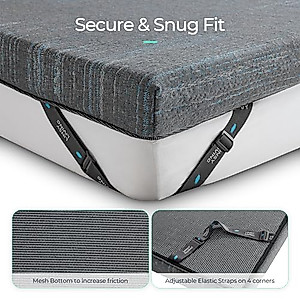 LINSY Cooling Firm Foam Mattress Queen, Multi-Layer Memory Foam Mattress Topper Queen with Removable Cover, 3.5 Inch Firm Foam Queen Mattress Topper, CertiPUR-US and Oeko-TEX Certified