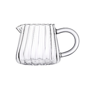 JIEJE Small Glass Pitcher, Glass Milk Pitcher, Glass Creamer Pitcher, Creamer Container (1 Pack)