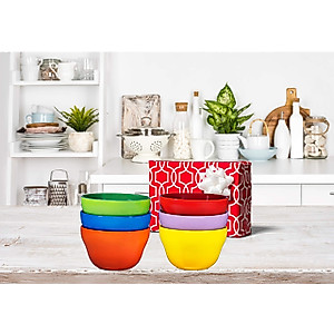 Bruntmor 8 oz Porcelain Bowls Set of 6 - for Ice Cream, Dessert, Soup, Small Side Dishes, Salad, Cereal, Rice - Microwave, Dishwasher and Oven Safe - Gradient Colors