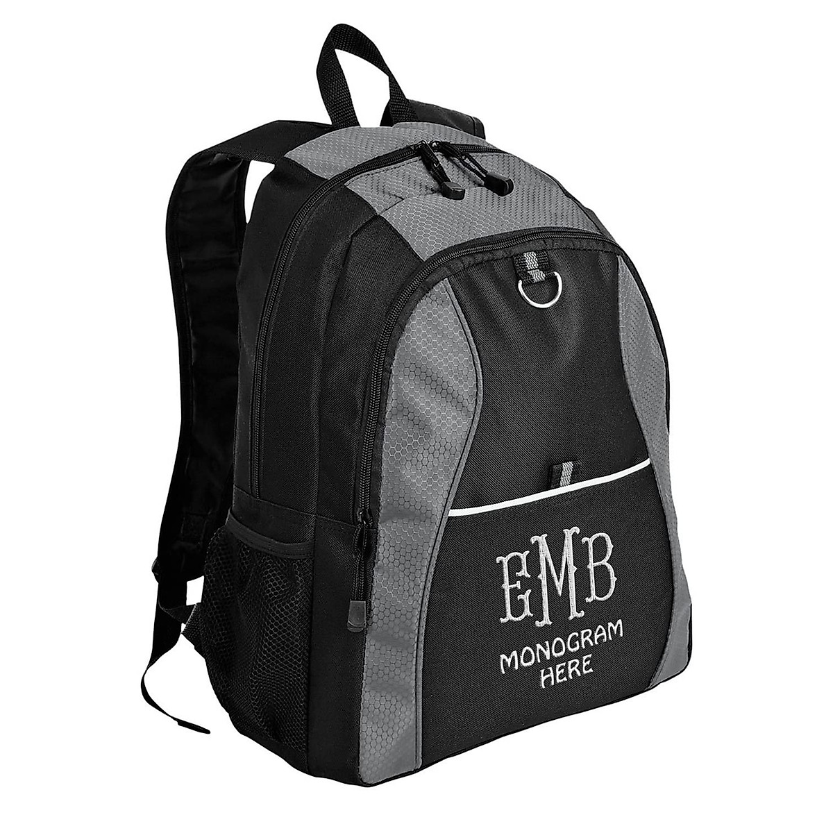 Personalized Contrast Honeycomb Backpacks, Red - Your Name - Customized Embroidery Backpack for School, Business