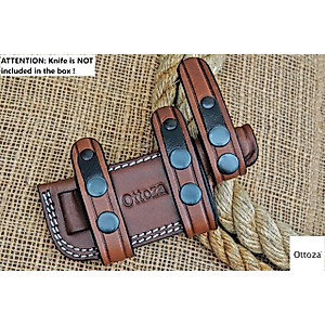 Ottoza Leather Knife Sheaths for Fixed Blade Knives, Small Knife Sheath RIGHT HAND Leather Knife Sheath for Belt, Leather Knife Holster Belt Knife Holder, Horizontal Knife Sheath for Belt No:126