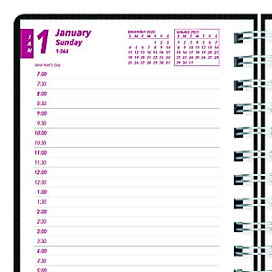Brownline 2023 DuraFlex Daily/Monthly Planner, Appointment Book, 12 Months, January to December, Twin-Wire Binding, 8" x 5", Black (CB634V.BLK-23)